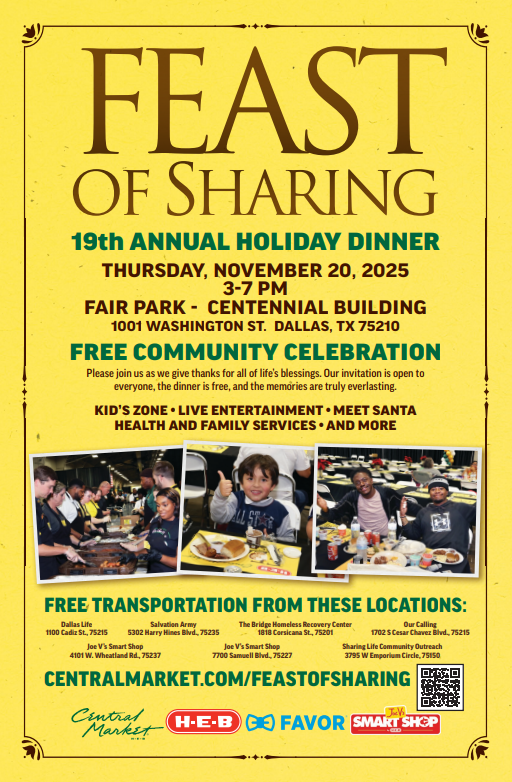 FREE Community Celebration - Feast Of Sharing Dallas - Sharing Life ...