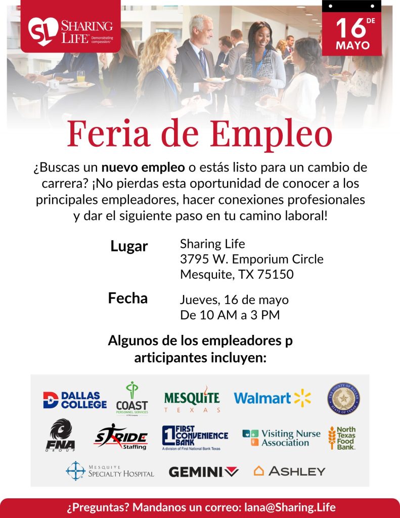 5/16 Community Job Fair - Feria de Empleo - Sharing Life Community Outreach